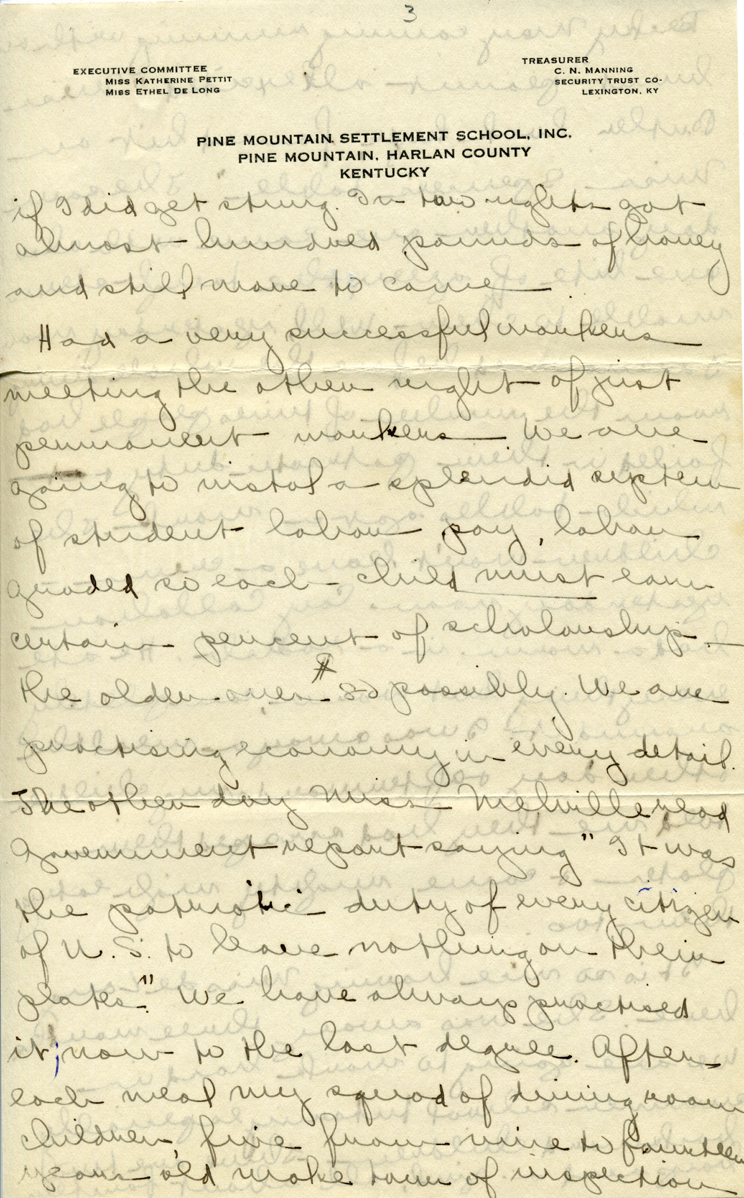 MARGUERITE BUTLER Letters 1917 - PINE MOUNTAIN SETTLEMENT SCHOOL ...