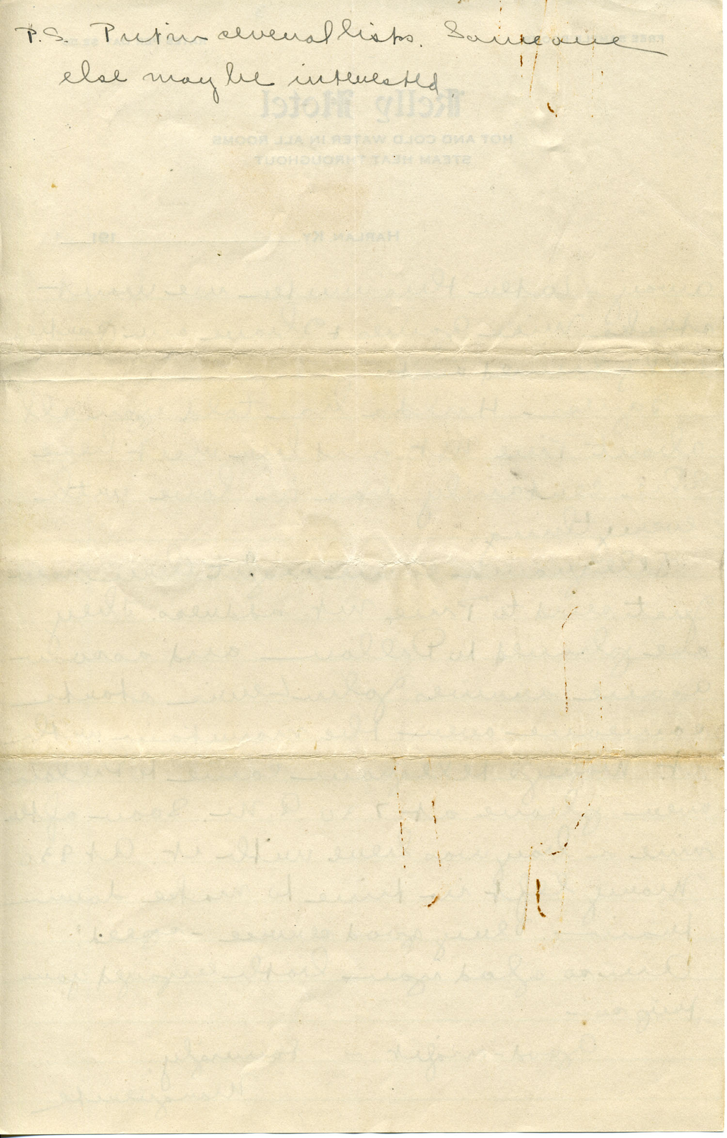 MARGUERITE BUTLER Letters 1917 - PINE MOUNTAIN SETTLEMENT SCHOOL ...