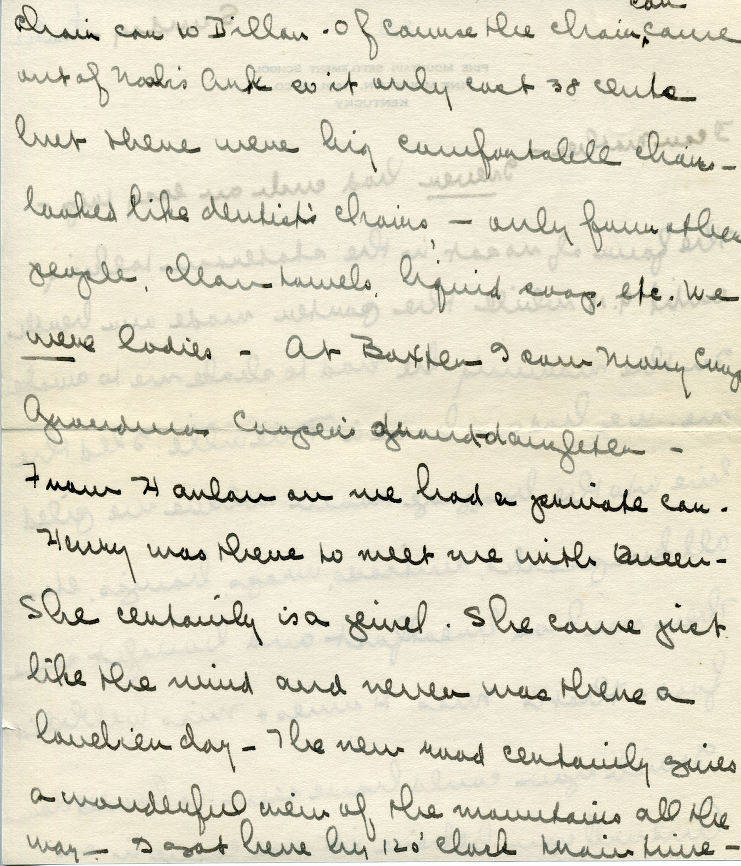 MARGUERITE BUTLER Letters 1922 - Pine Mountain Settlement School