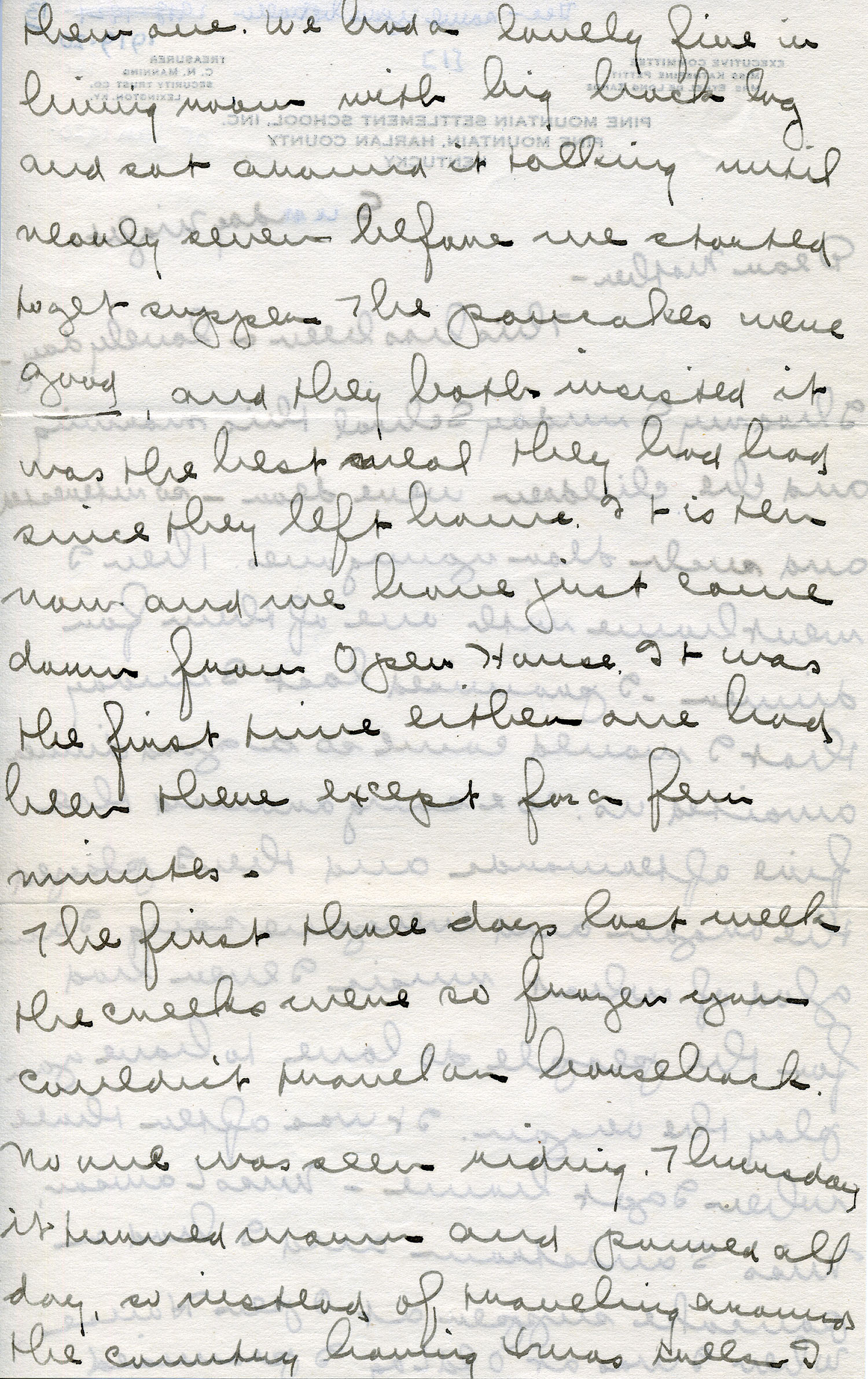 MARGUERITE BUTLER Letters 1920 - Pine Mountain Settlement School